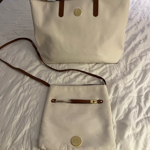 Joy Mangano | Bags | Joy Mangano Elegant White And Brown Tote | Poshmark